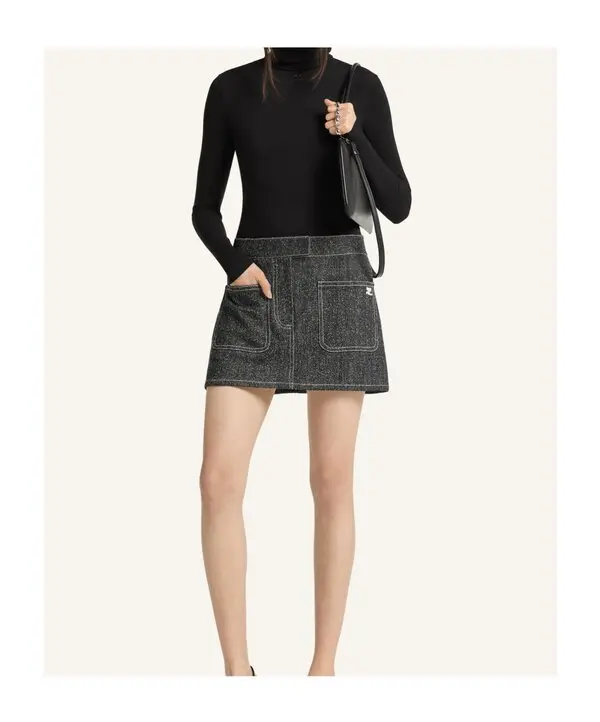 COURREGES Jersey Mockneck Bodysuit