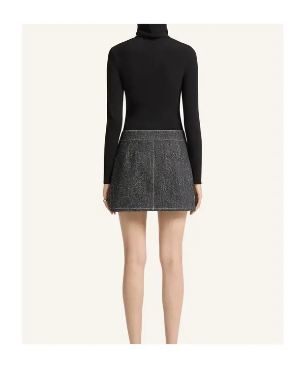 COURREGES Jersey Mockneck Bodysuit