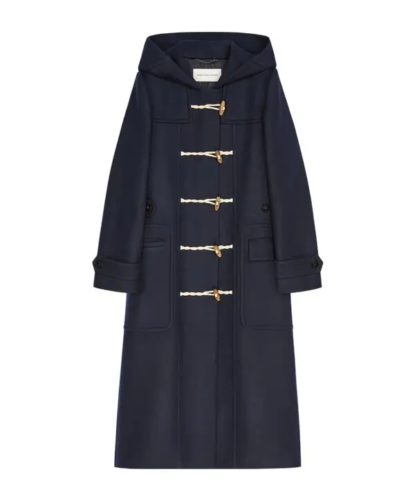 Dries Van Noten Ruffle Hooded Duffle Coat