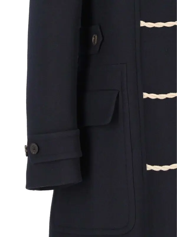 Dries Van Noten Ruffle Hooded Duffle Coat