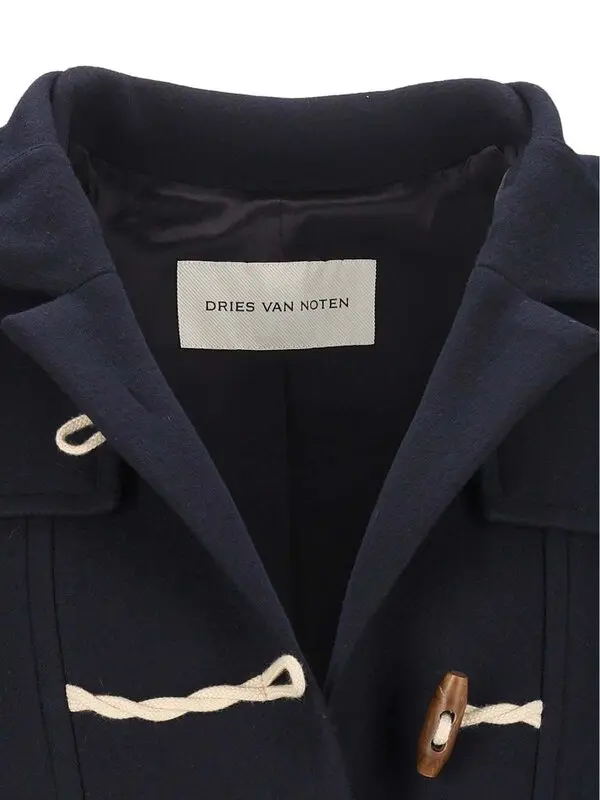 Dries Van Noten Ruffle Hooded Duffle Coat