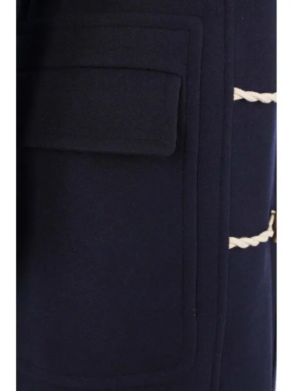 Dries Van Noten Ruffle Hooded Duffle Coat