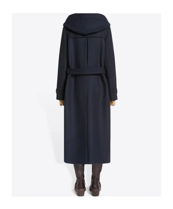 Dries Van Noten Ruffle Hooded Duffle Coat