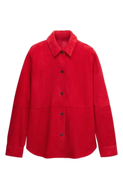 Mango Oversized Suede Leather Shirt