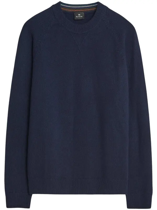 Paul Smith 100% Merino Wool Crewneck Sweater - Navy
