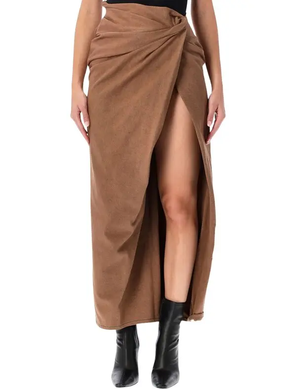 DIESEL® Wrap Maxi Skirt With High Slit - Beige