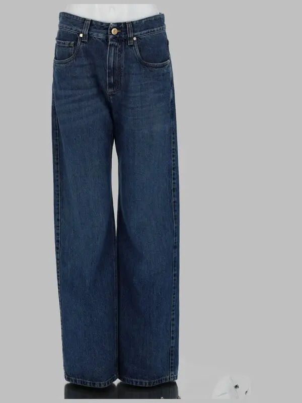 Brunello Cucinelli Relaxed Denim Pants With Monile Trim