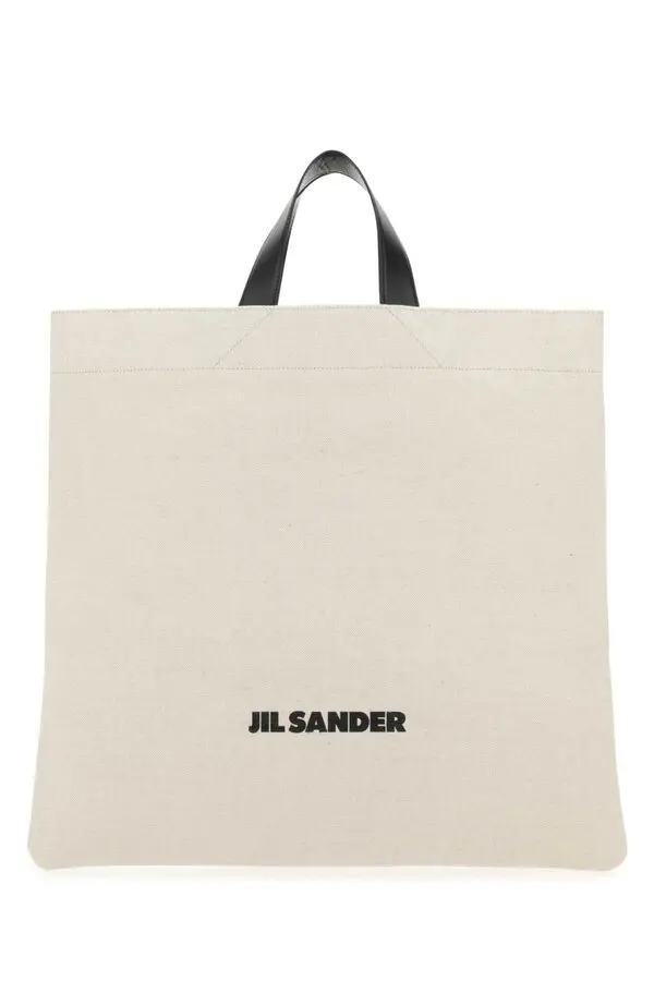 JIL SANDER Sand Canvas Shopping Bag
