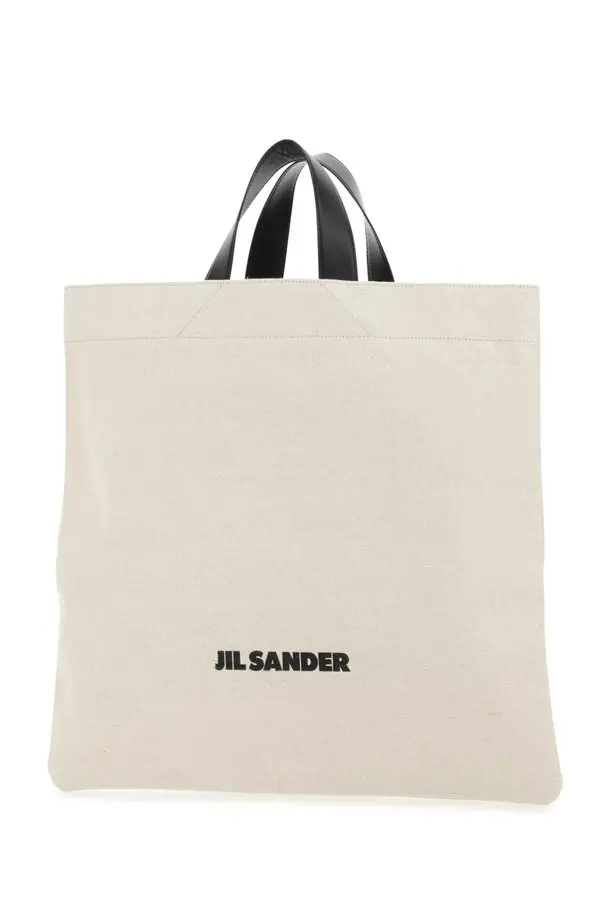 JIL SANDER Sand Canvas Shopping Bag