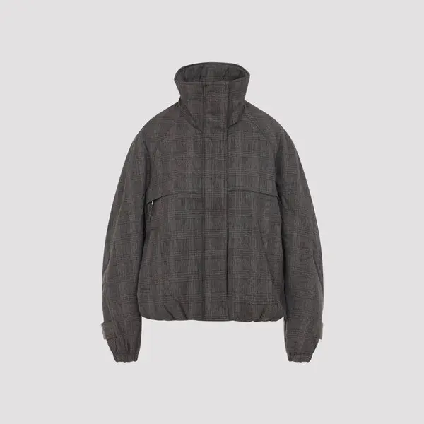 Acne Studios Plaid Quilted Puffer Jacket - Brown