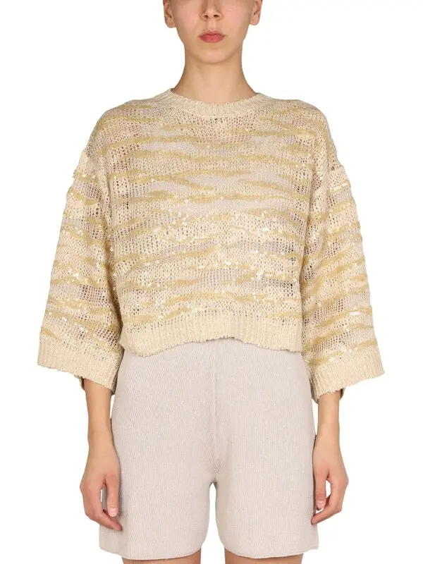 Brunello Cucinelli Perforated Mesh Wide-sleeve Necklace For