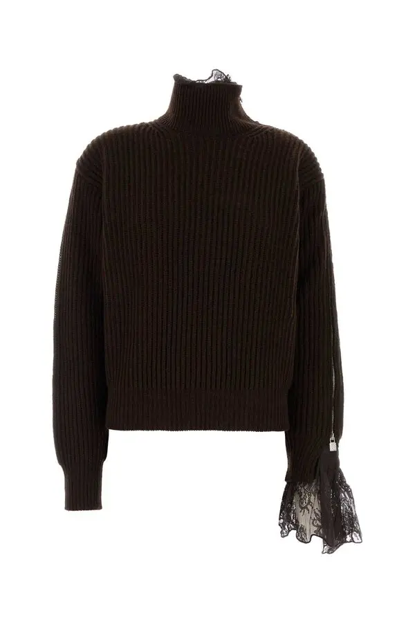 Giuseppe Di Morabito Zip-up Sweater With Lace Details