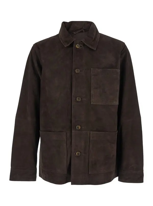 SEBAGO Camoscio Leather Front Zip Jacket For