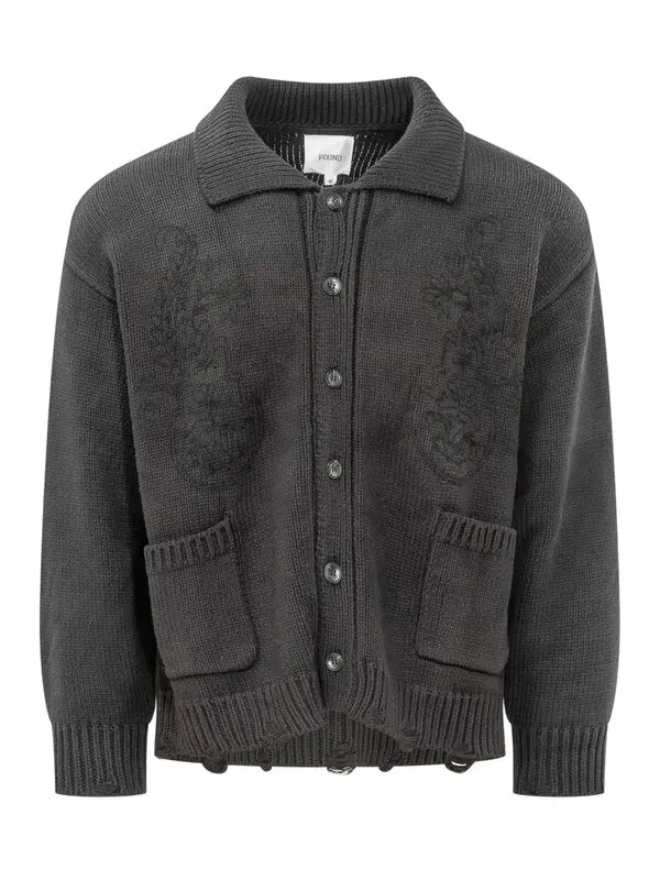 FOUND Chainstitch Cardigan - Black