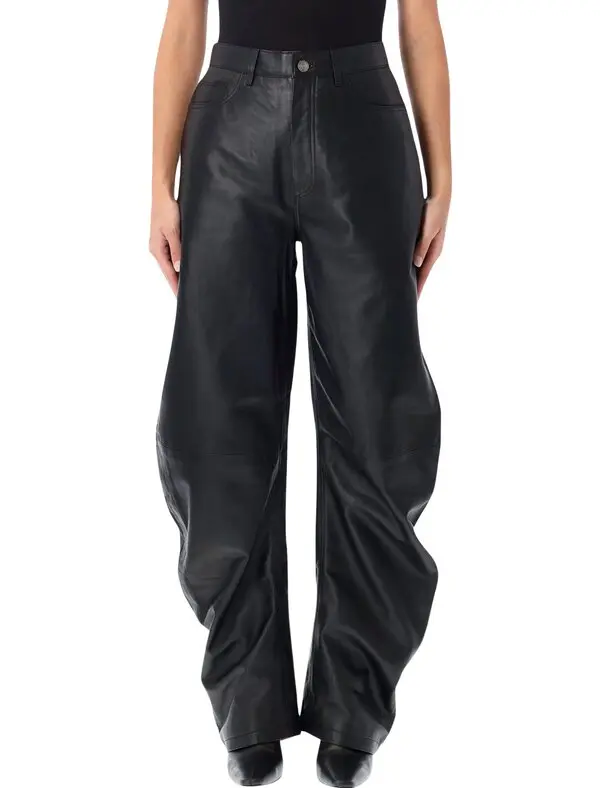 ROTATE BY BIRGER CHRISTENSEN Wide-leg Leather Trousers