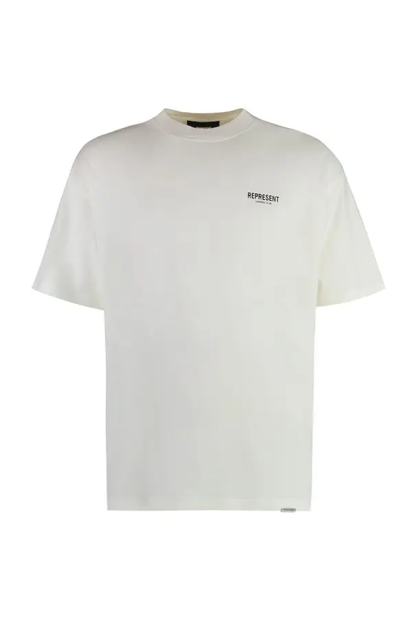REPRESENT Cotton Crew-neck T-shirt With Back Maxi Print - Ivory