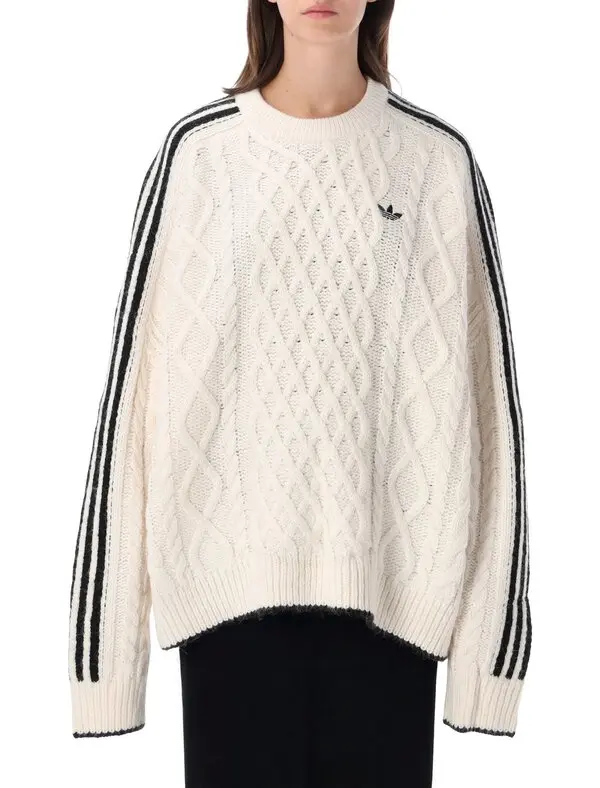 ADIDAS ORIGINALS Cable-knit Sweater With Stripe Detail