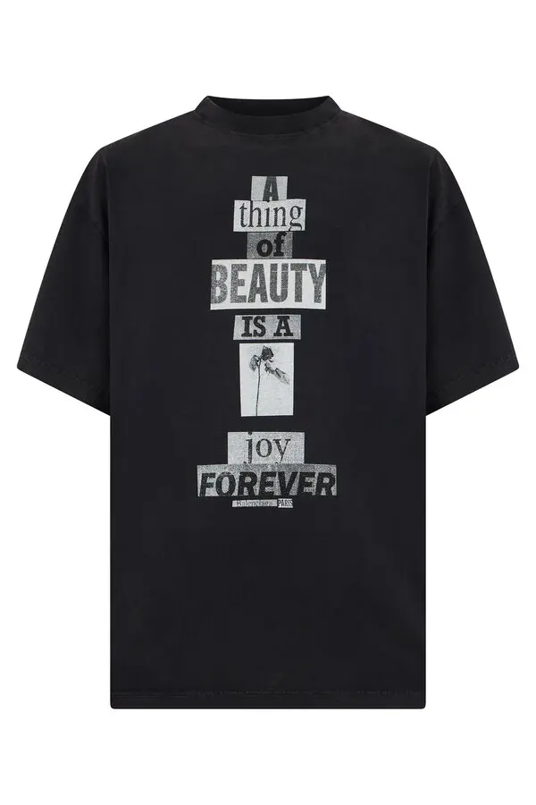 Balenciaga Style Cotton T-shirt With Back Graphic Print