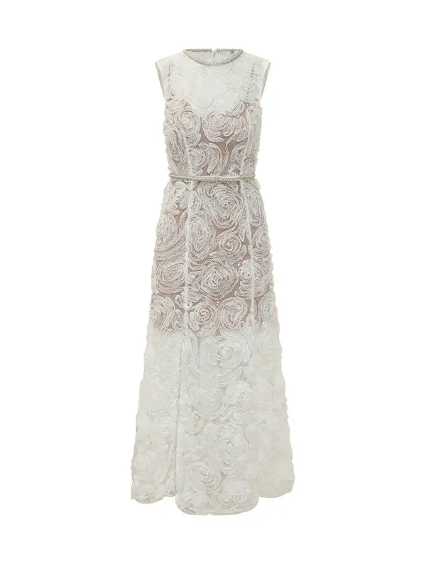 SELF-PORTRAIT Elegant Tulle Midi Dress