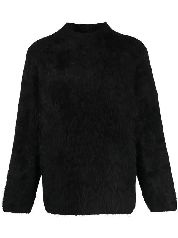 Séfr Brushed Texture Long Sleeve Sweater Straight Hem