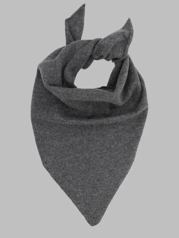 Brunello Cucinelli Mini Cashmere Foulard Scarf 60cm X 60cm With Monile