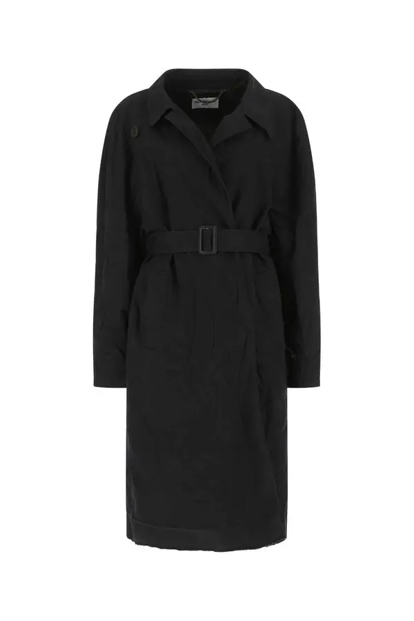 Balenciaga 100% Cotton Overcoat - Blue