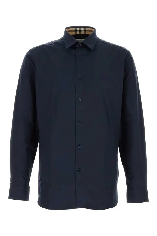 Burberry Navy Stretch Poplin Shirt
