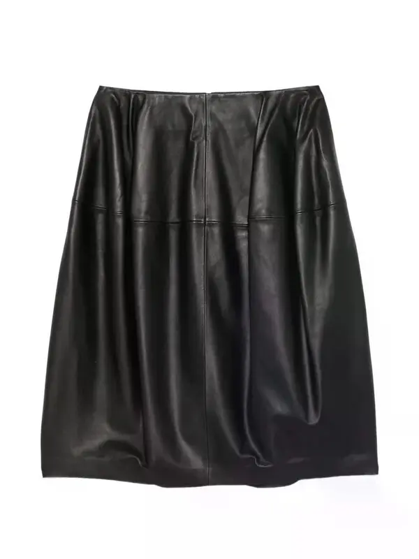 TOTEME Sculptural Leather Skirt - Black