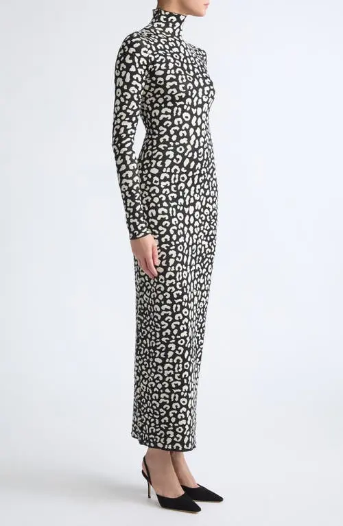 Carolina Herrera Turtleneck Tea Length Knit Dress