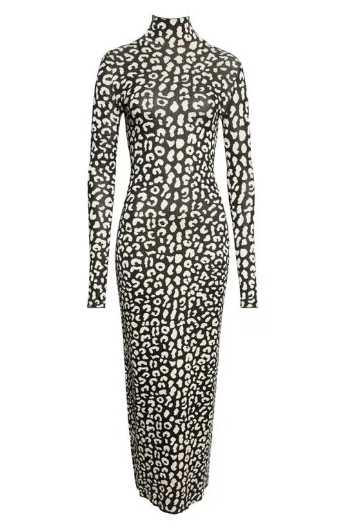 Carolina Herrera Turtleneck Tea Length Knit Dress