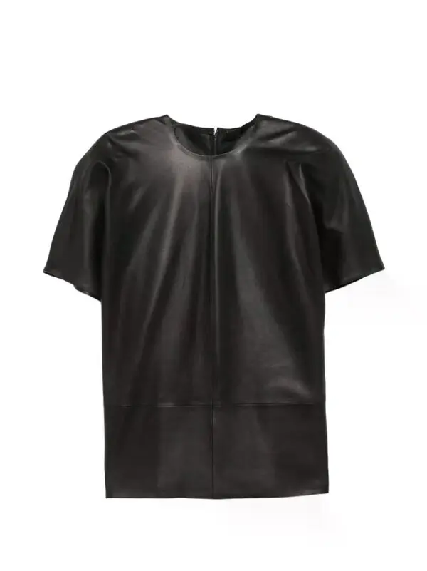 TOTEME Cocoon Leather Top - Black
