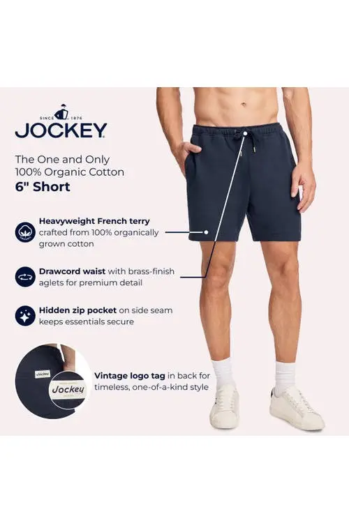 JOCKEY The One And Only Heavyweight 100% Organic Cotton Short - Grey Heather