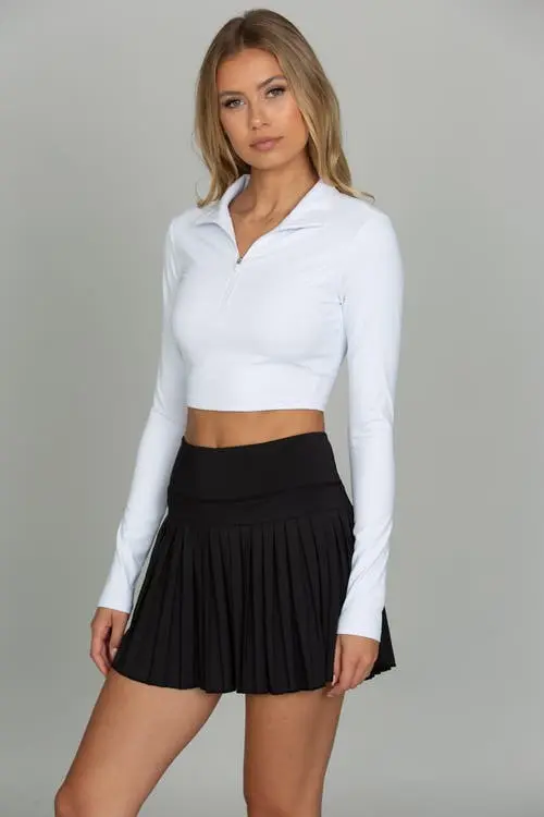 GOLD HINGE 15" Pleated Tennis Skirt - Black