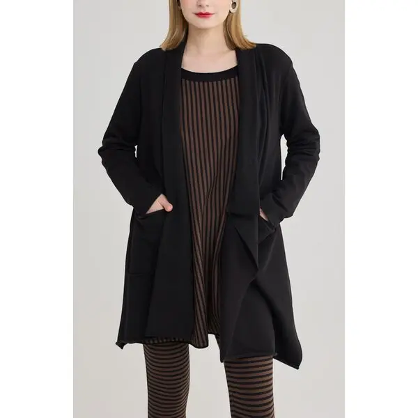 LUUKAA Valeria Fleece Cardigan - Black