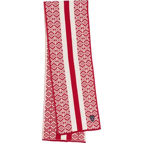 DALE OF NORWAY Kvitegga Scarf - Raspberry/offwhite