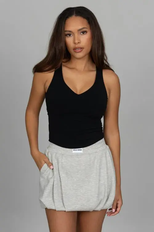 GOLD HINGE Luxesoft Bubble Skirt - Heather Grey