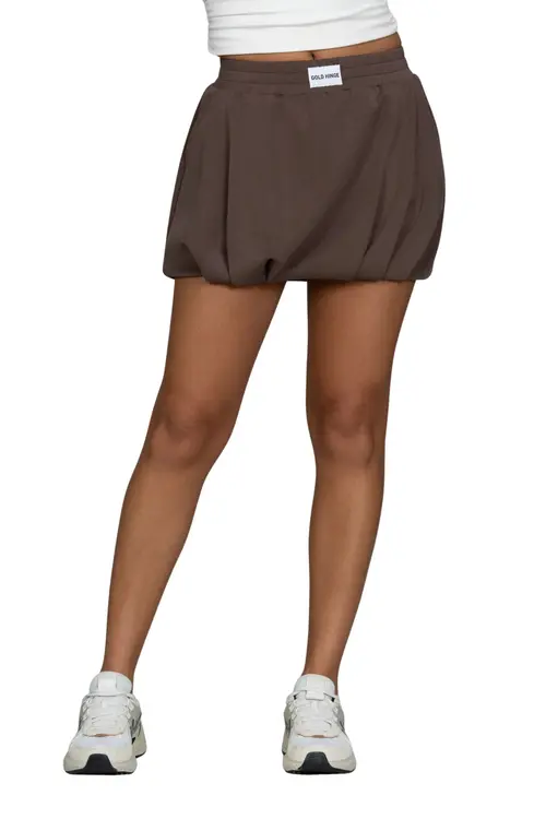 GOLD HINGE Luxesoft Bubble Skirt - Mocha