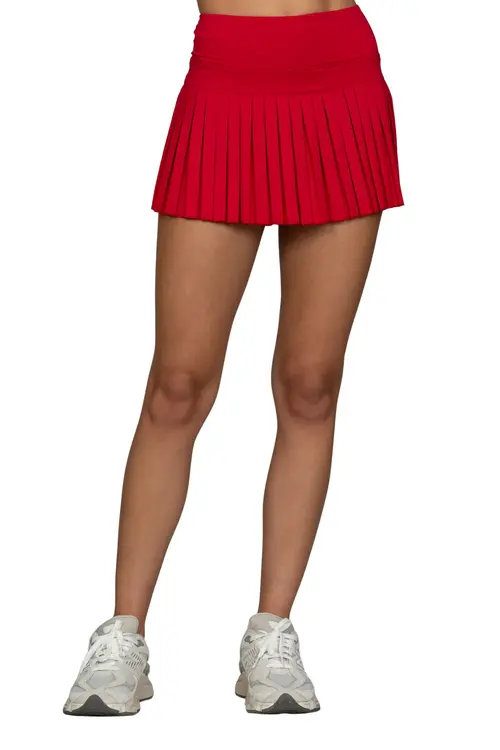 GOLD HINGE Pleated Tennis Skirt - Ruby
