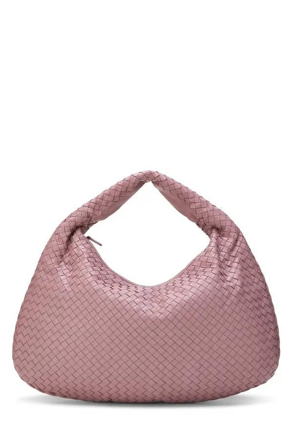 Bottega Veneta Intrecciato Leather Veneta Hobo - Pink