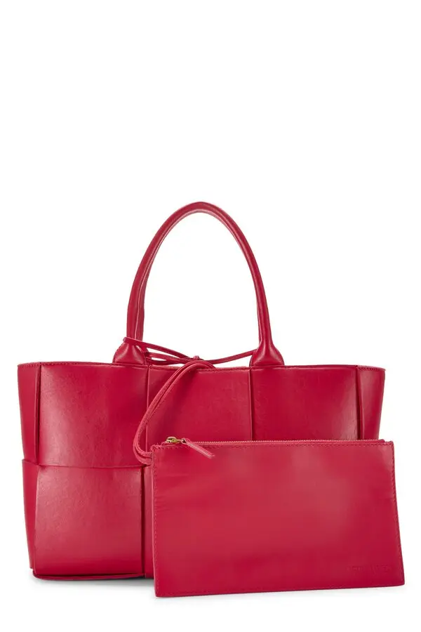 Bottega Veneta Maxi Intrecciato Arco Tote - Red