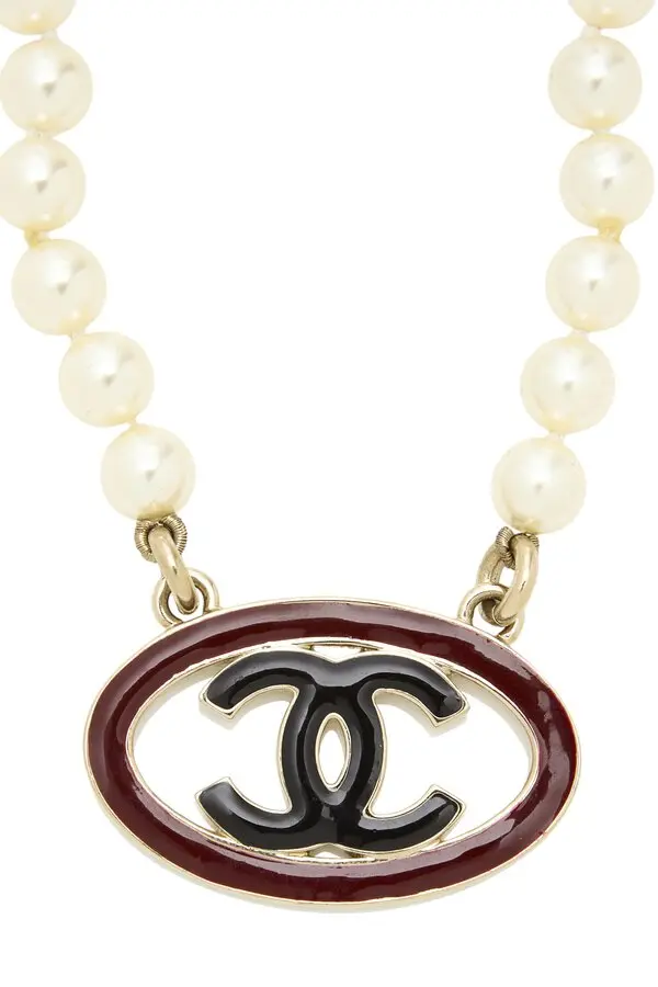Chanel Gold 'cc' Faux Pearl Choker