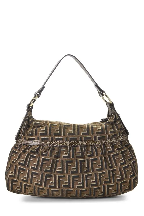 Fendi Zucca Lurex Canvas Chef Hobo