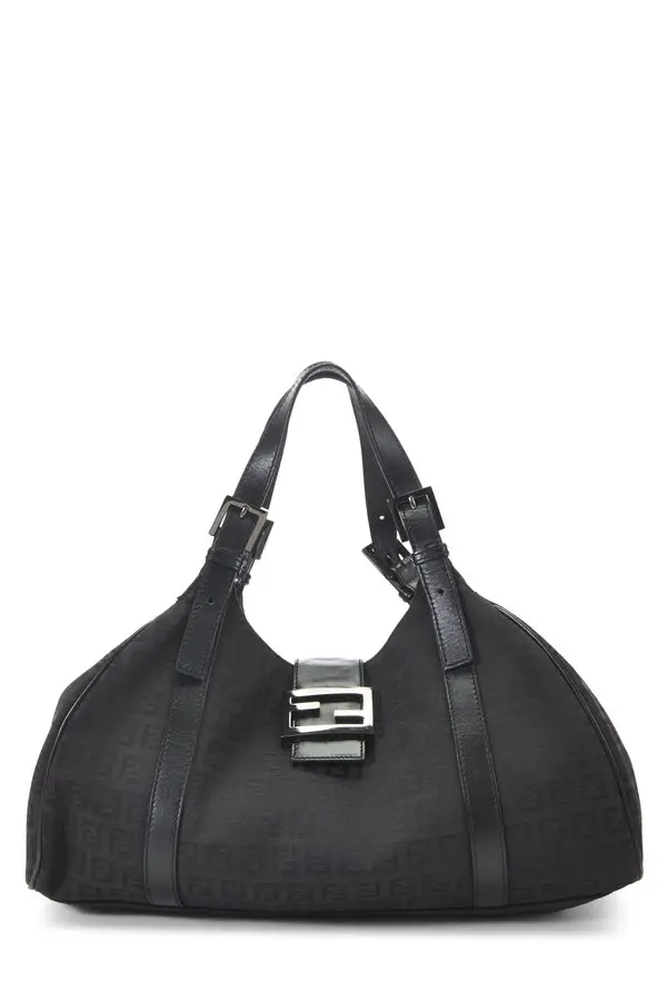 Fendi Zucchino Borsa Shoulder Bag - Black