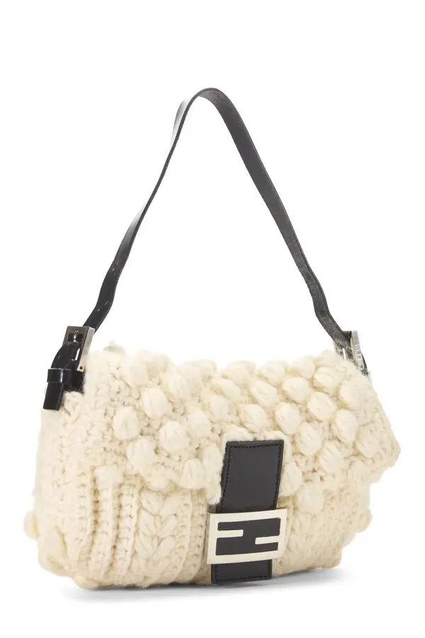 Fendi Cream Knit Baguette