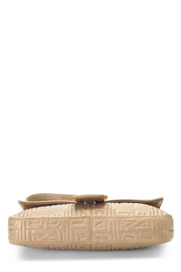 Fendi Gold Embossed Leather Baguette