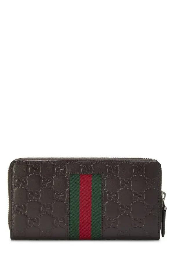 Gucci Ssima Web Zip Around Wallet