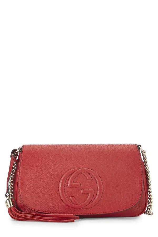 Gucci Grained Leather Soho Crossbody - Red