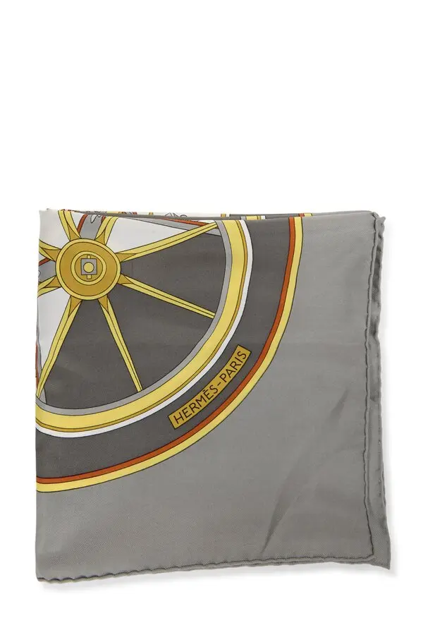 Hermès Multicolor 'washington's Carriage' Silk Scarf 90 - Grey