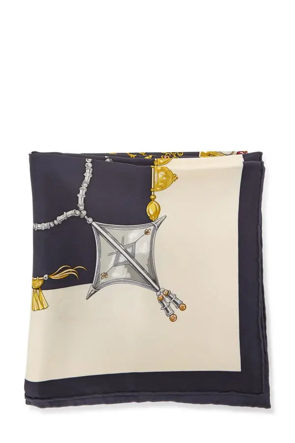 Hermès Multicolor 'parures Des Sables' Silk Scarf 90 - Grey