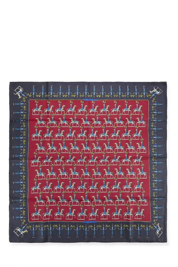 Hermès Multicolor 'les Artificiers' Silk Scarf 90 - Grey